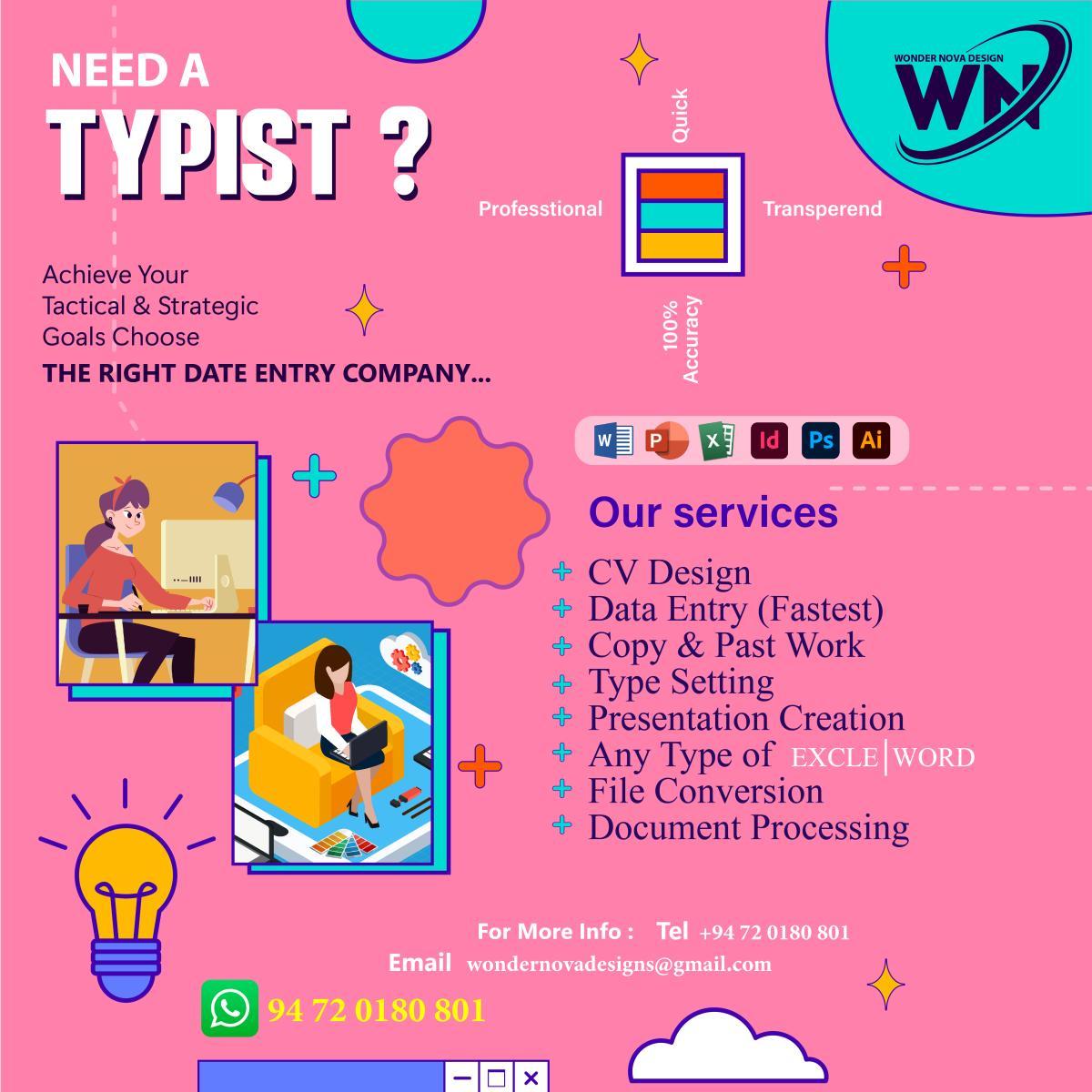 Typist and Data Entry Services